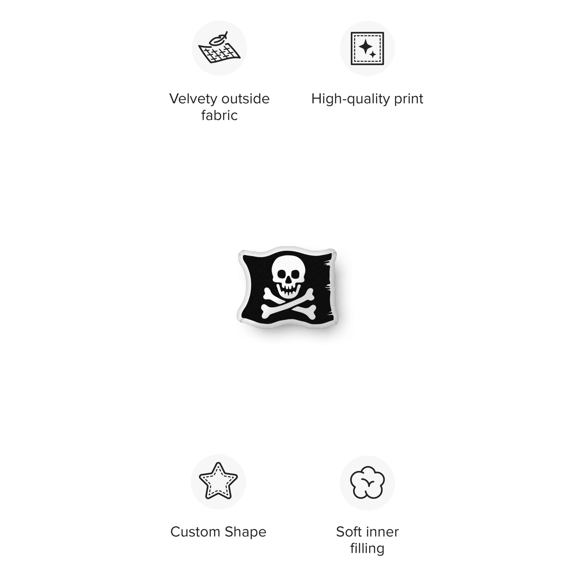 Jolly Rogers Skeleton Pirate Crossbones Flag Custom-shaped pillow
