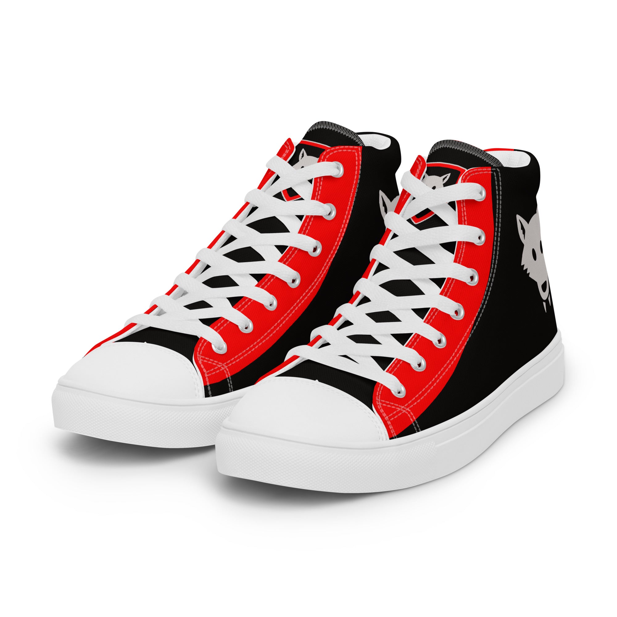 Vintage Castle Wolfpack Shield Men’s High Top Canvas Shoes