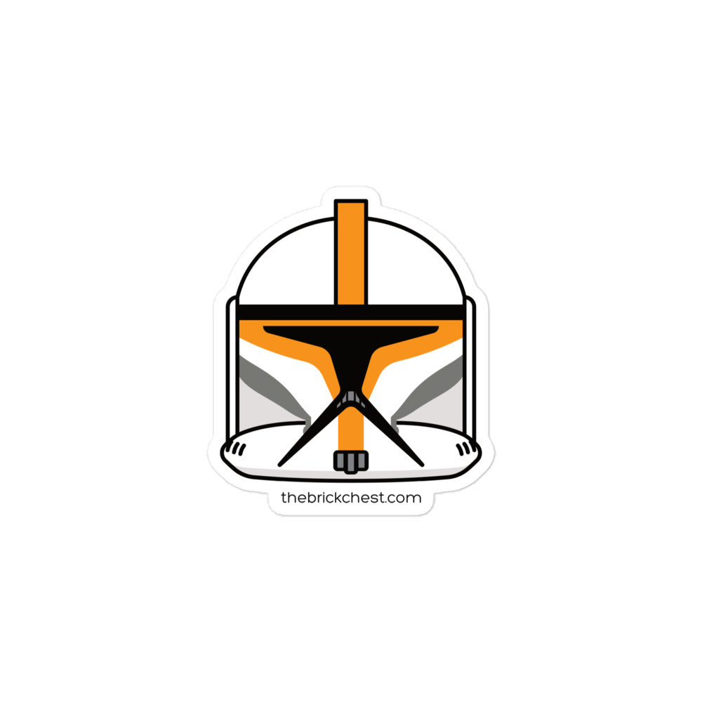 Orange Clone Trooper Minifigure Helmet Sticker