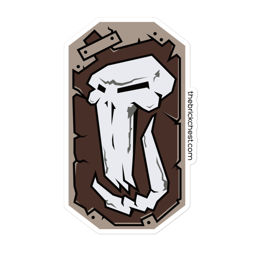 Vintage Castle Fantasy Shield Troll Skull Brick Minifigure Sticker