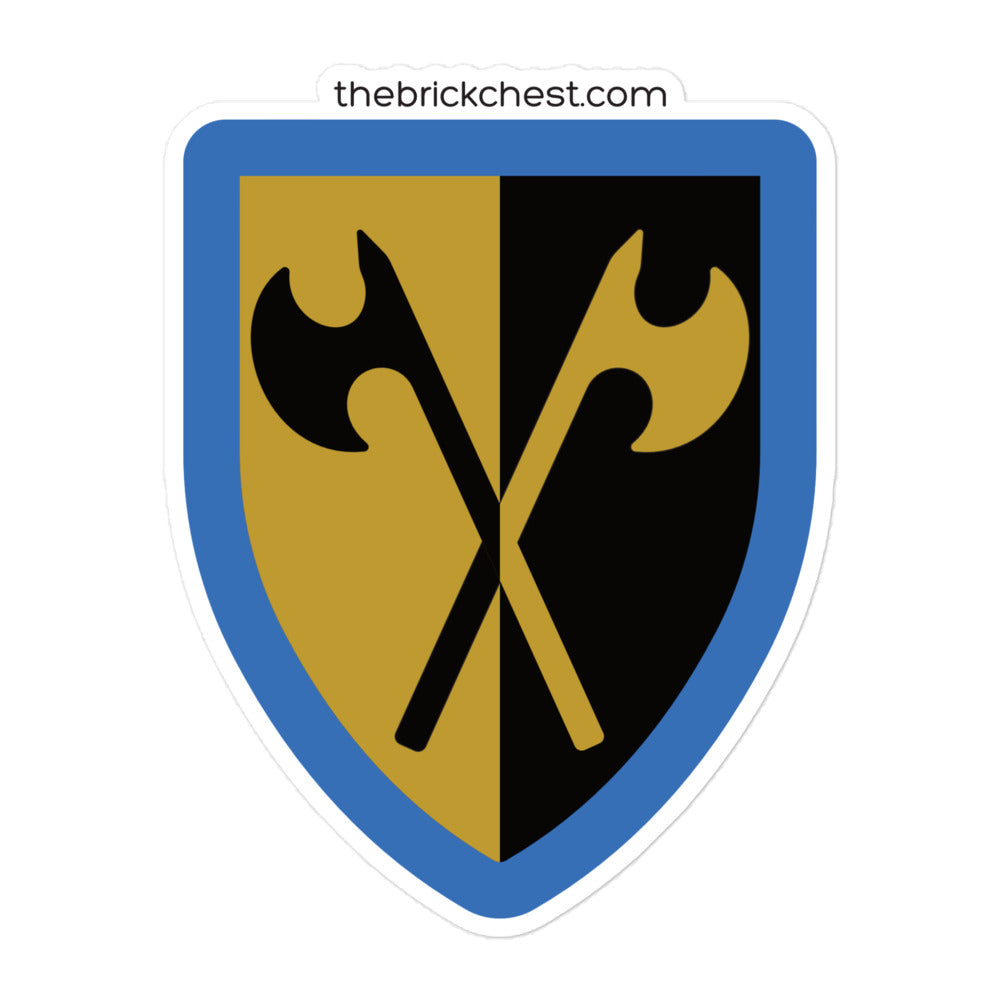 Vintage Castle Shield Axes Brick Minifigure Stickers