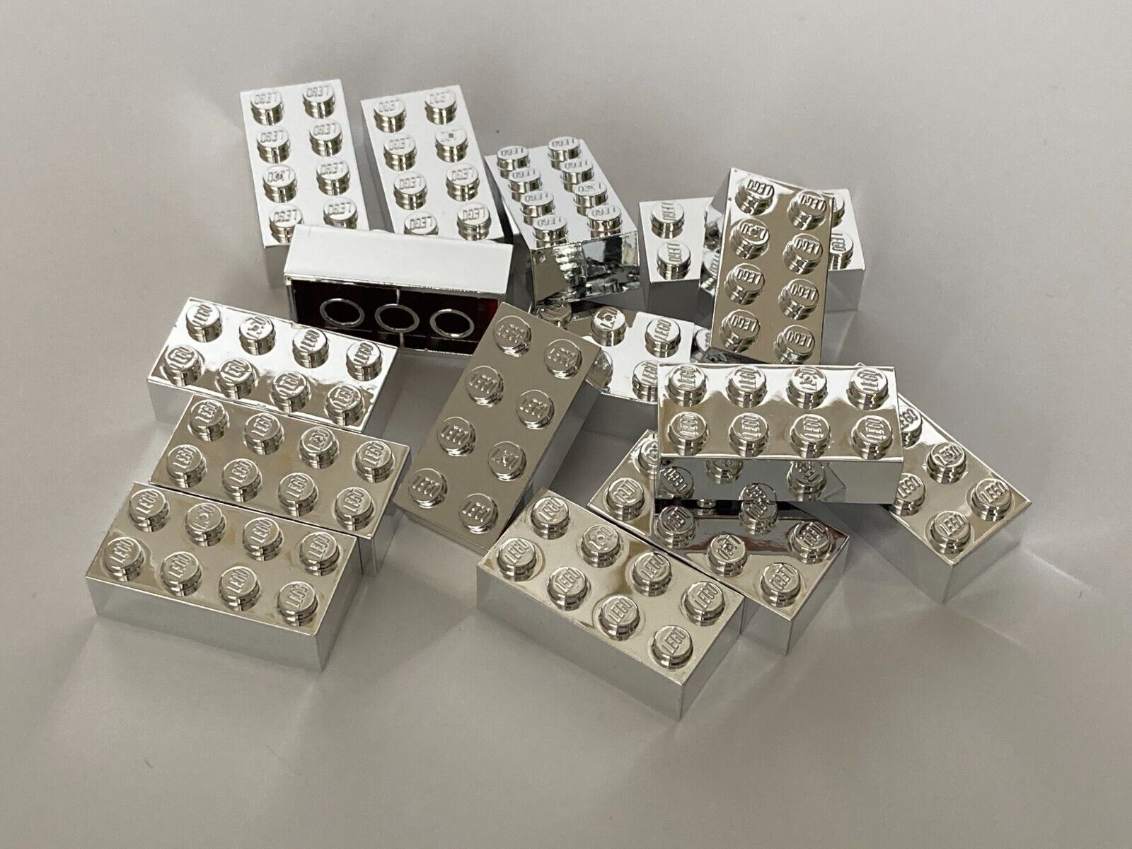 Custom Lego Gold & Chrome Plated 2x4 Brick